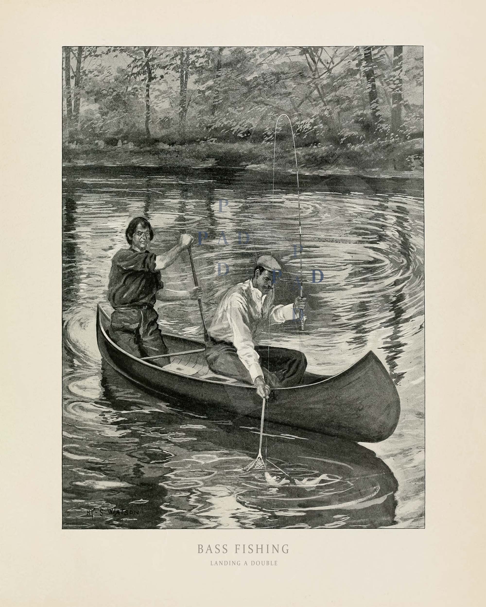 Fishing Gift. Vintage Fishing Poster. Angler Wall Art. Canoe Poster ...