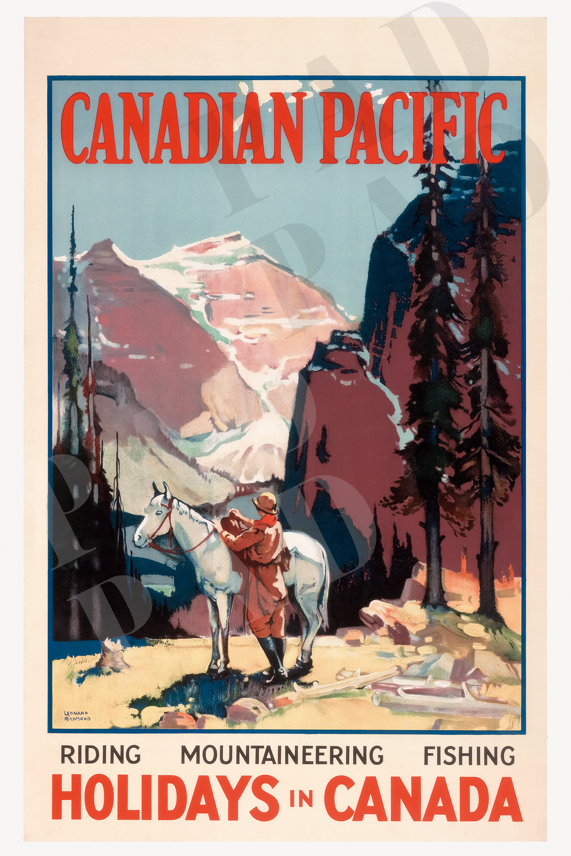Canadian Pacific 1920 Holidays In Canada Vintage Travel Poster sold by ...