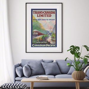 Canadian Pacific Vintage Travel Poster. World Landscape Wall Art Print ...