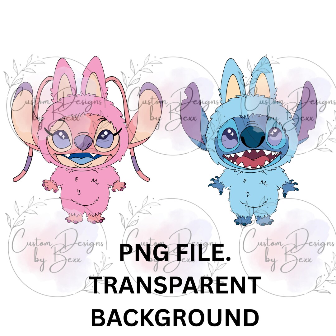 Stitch and Angel Labubu Inspired Drawings (separate Images) - Png File ...