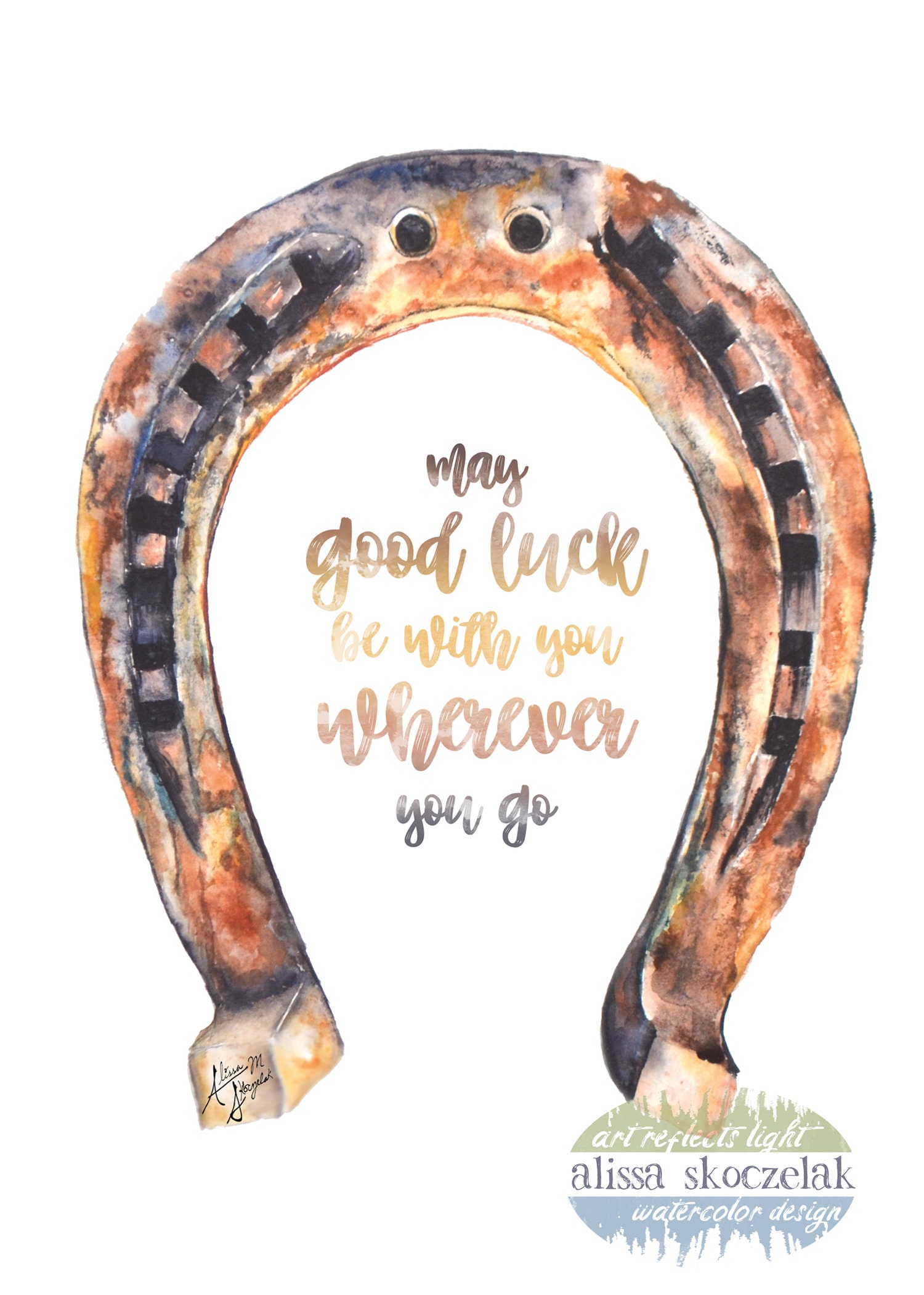 Lucky Horseshoe Irish Blessing Printable Card "may Good Luck Be With ...