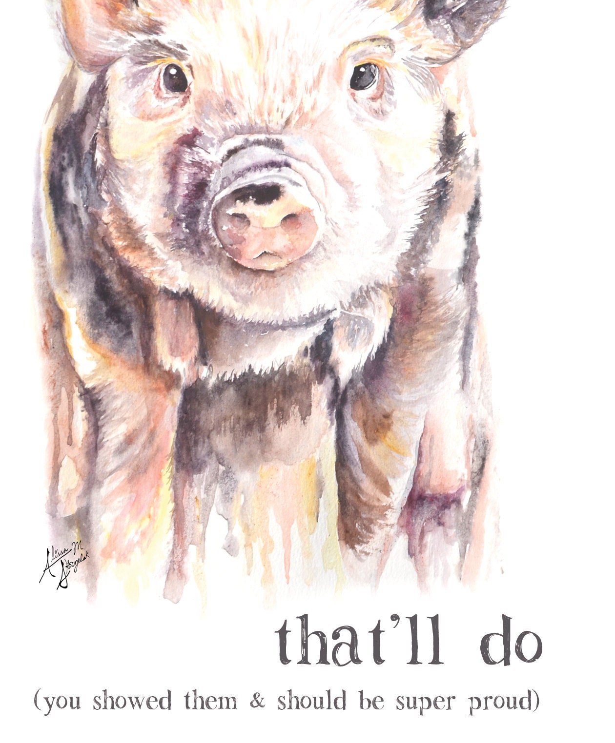 That'll Do Pig Congratulations Card Graduation Card Spring Pig ...