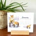 2025 Desk Calendar | Small Fox Desktop Calendar With Wood Stand ...