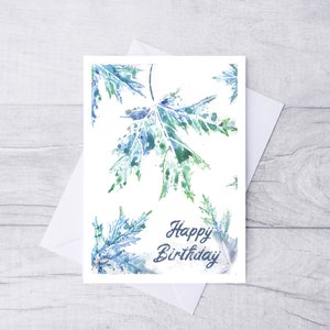Printable Fall Happy Birthday Card ~ Autumn Leaf Digital Birthday Card ...