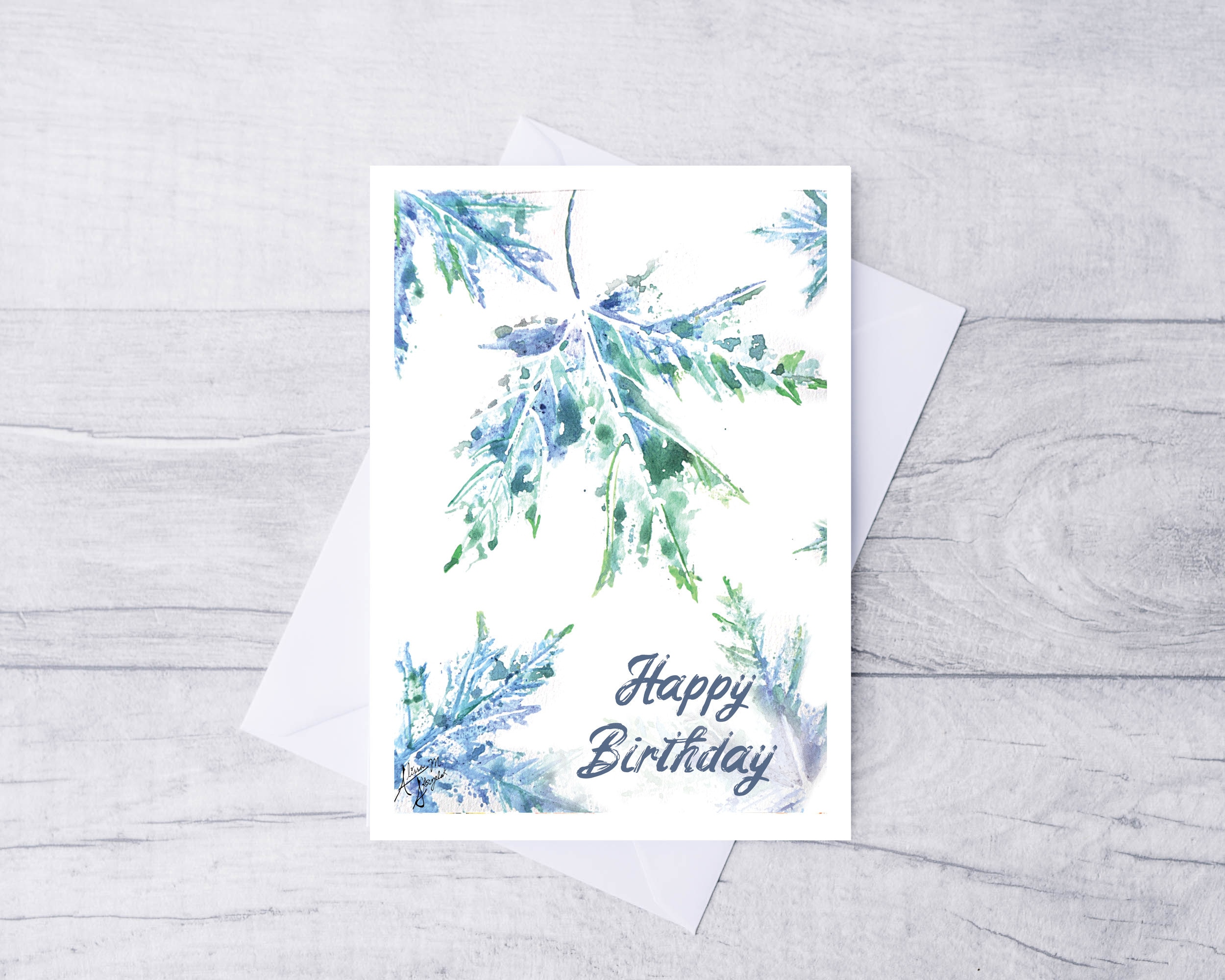 Printable Fall Happy Birthday Card Autumn Leaf Digital Birthday Card ...