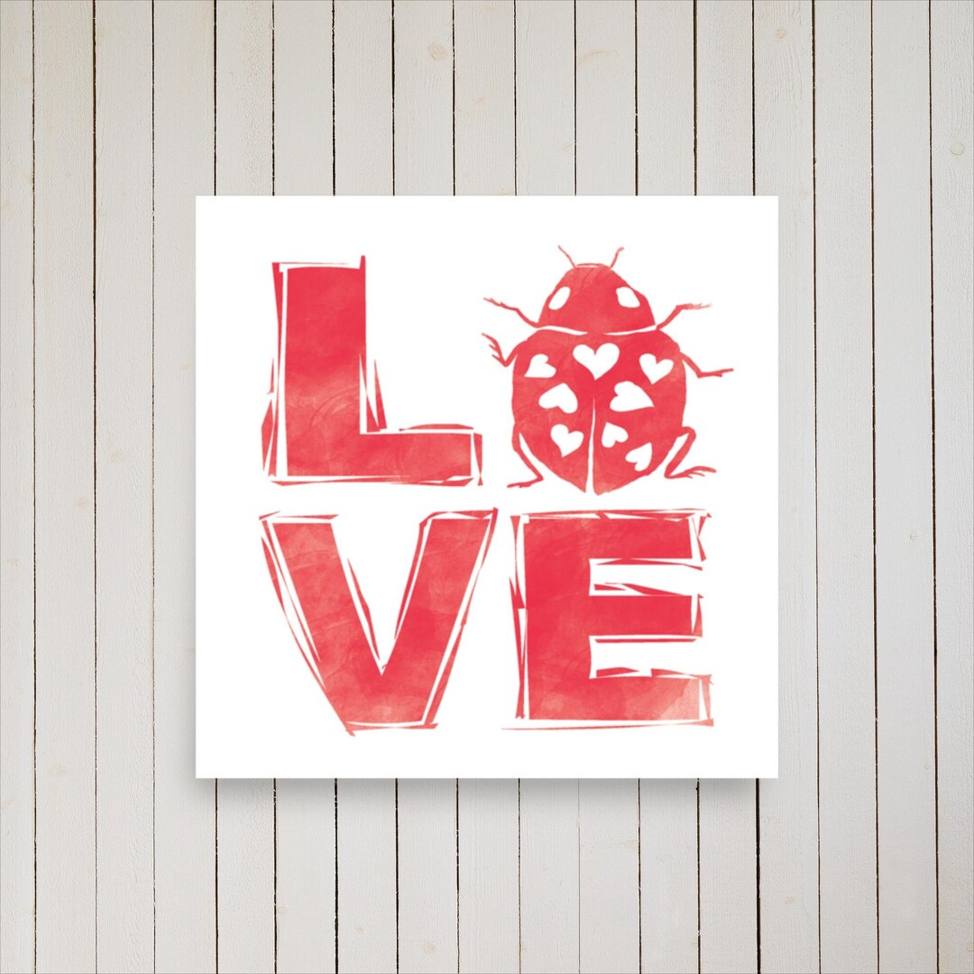 Love Bug Watercolor Red Ladybug Wall Art | Nursery Wall Art | Ladybug ...