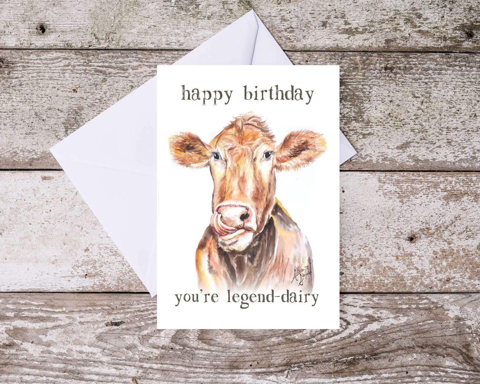 Funny Printable Cow Birthday Card Digital Download 5x7 Inch A7 ...