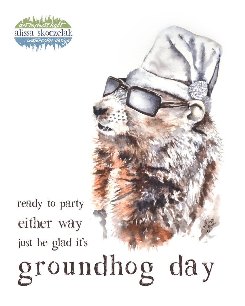 Groundhog Day Printable Card; Digital Download ~ Punxsutawney Phil ...
