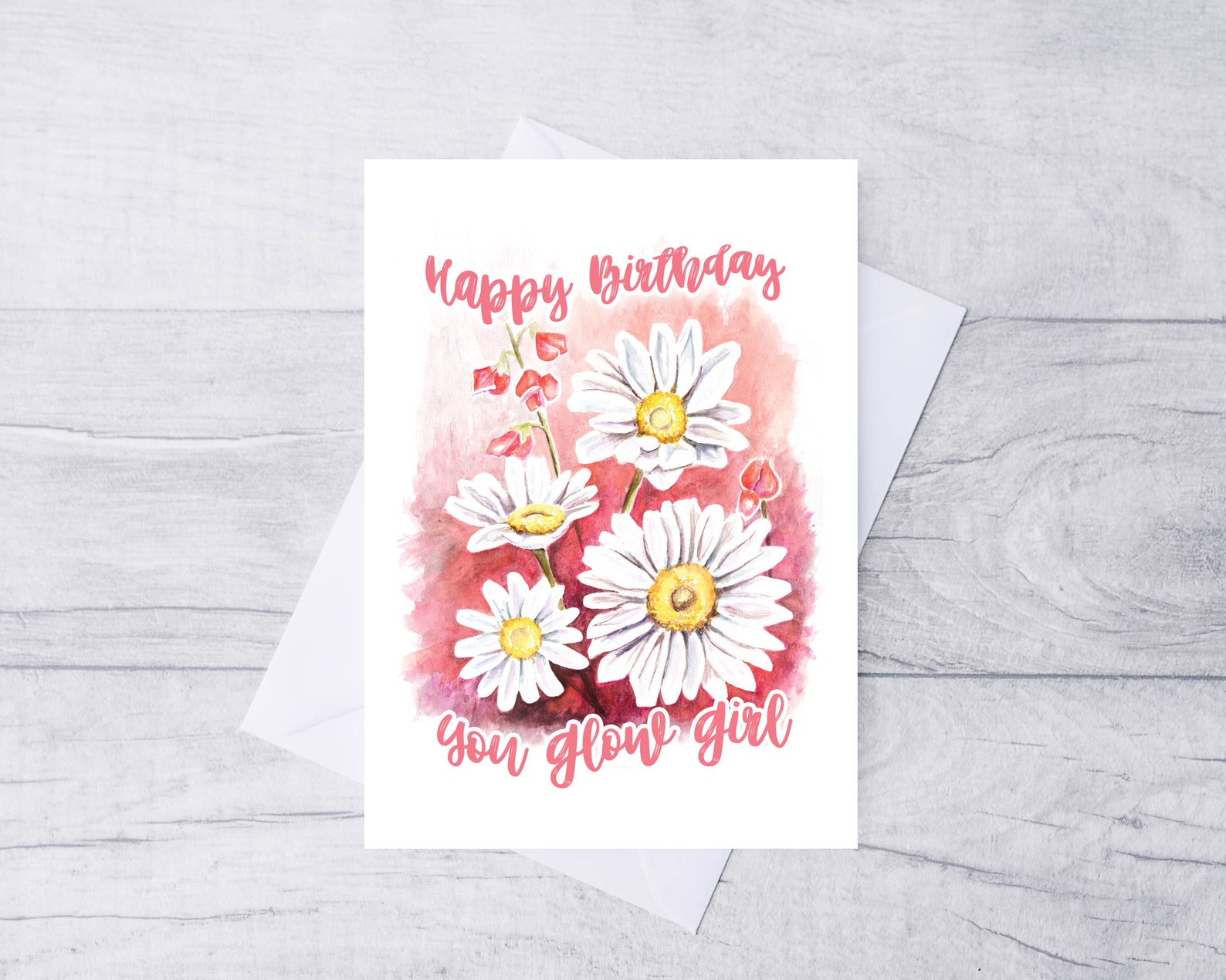 April Birthday Card April Birth Month Flower Card Daisy Card Birthday ...