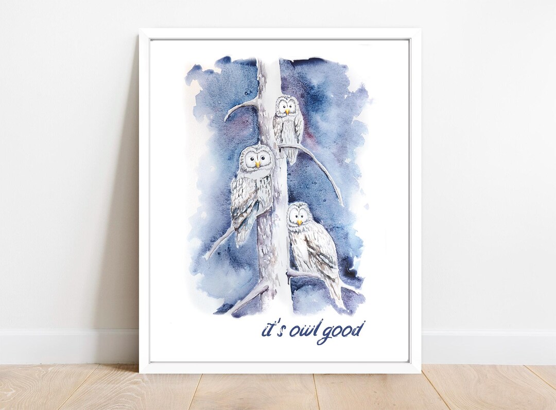 It's Owl Good Owl Art Print ~ Snowy Owl Wall Art ~ Positive Wall Art ...