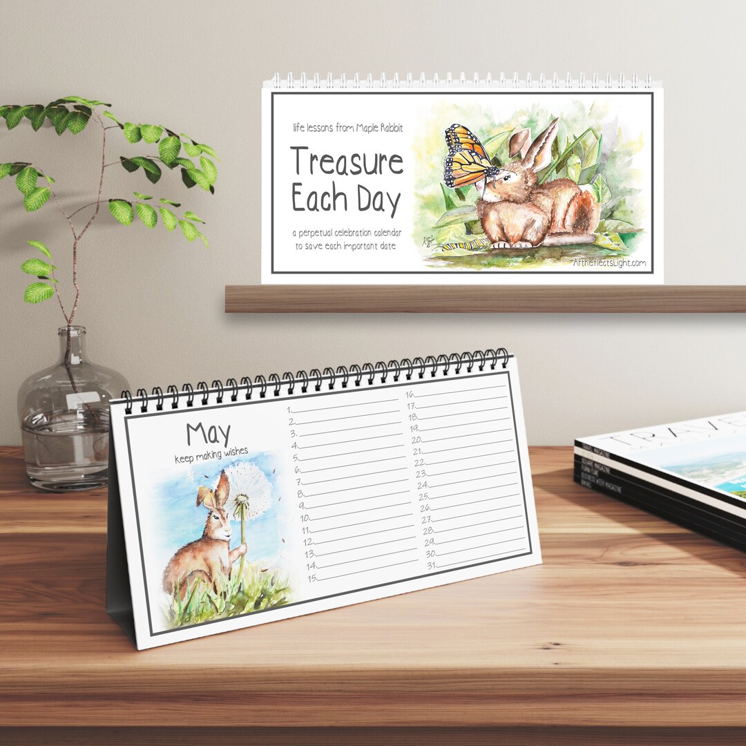 Perpetual Calendar ~ Bunny Celebration Calendar ~ Birthday Calendar ...