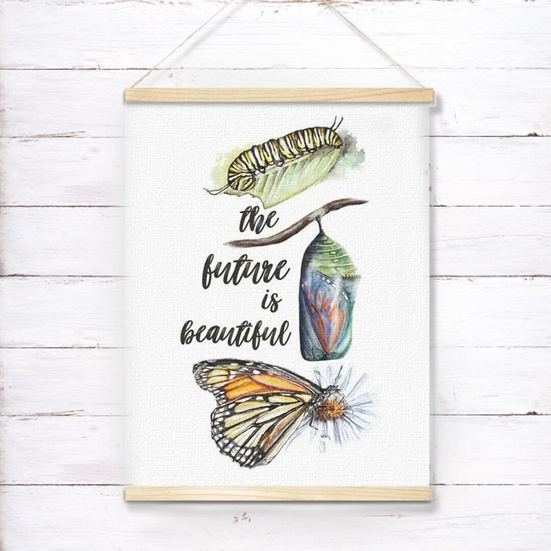 Monarch Butterfly Canvas Wall Hanging ~ Caterpillar Chrysalis Butterfly ...