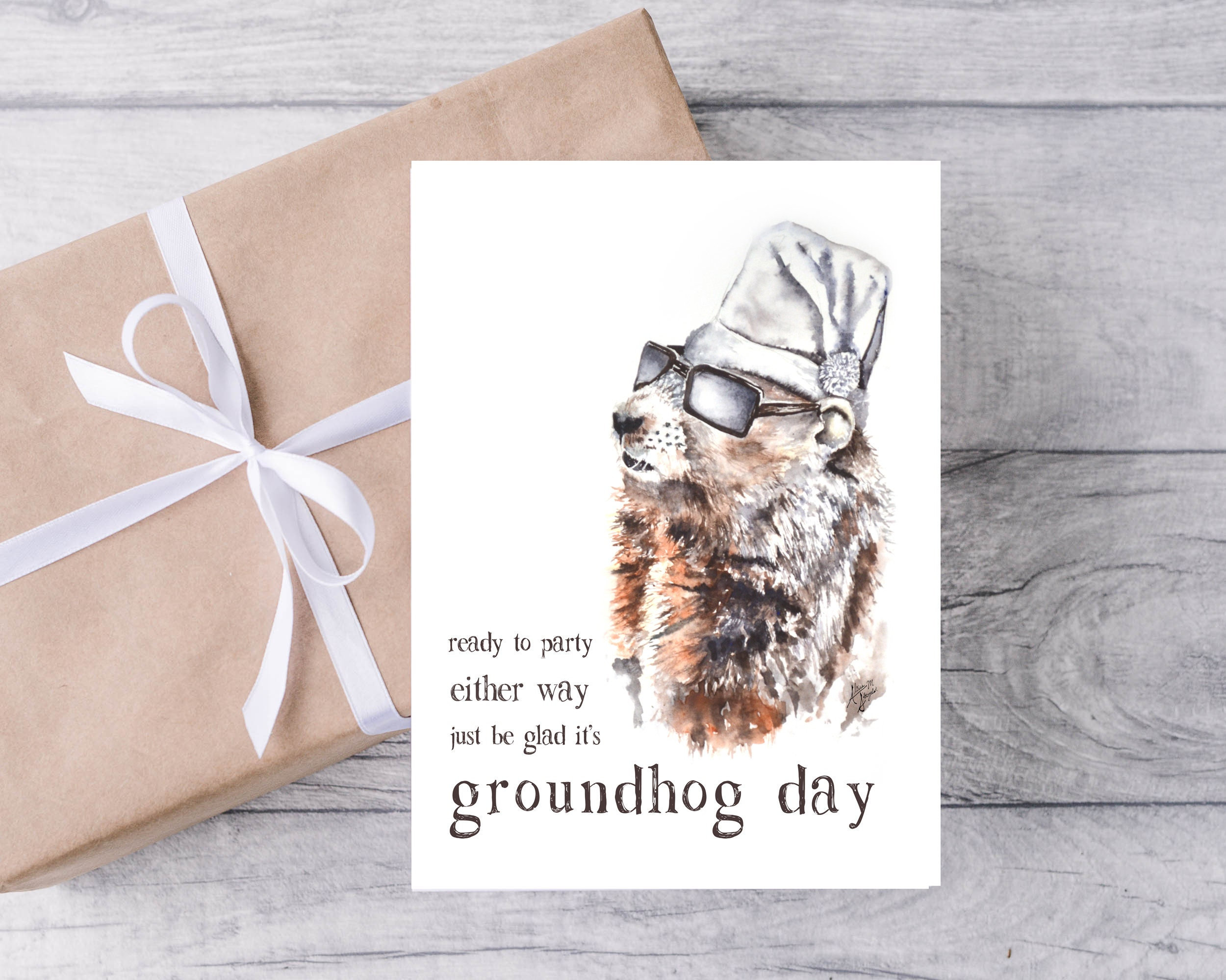 Groundhog Day Printable Card; Digital Download ~ Punxsutawney Phil ...