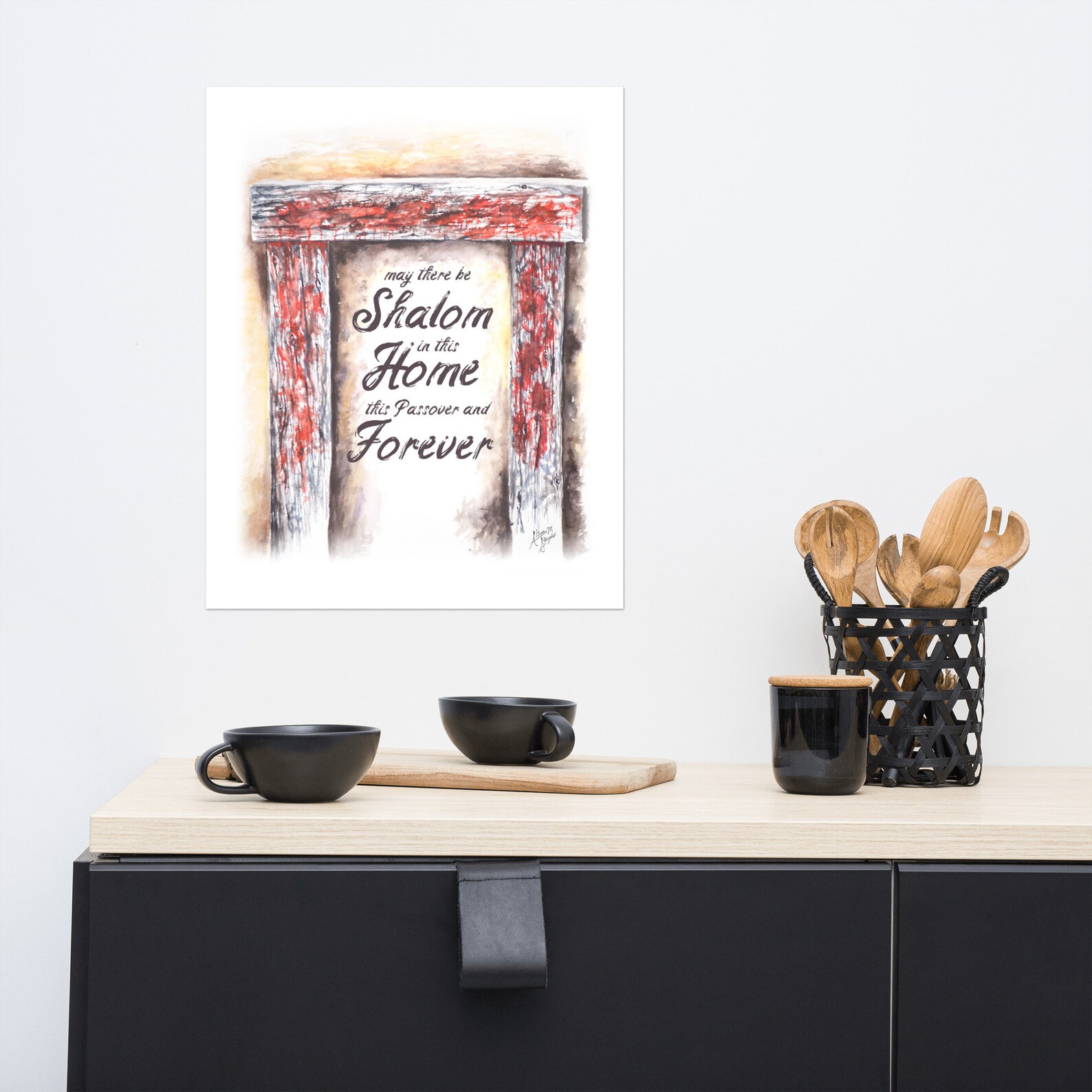 Passover Card ~ Shalom Greeting Card ~ Watercolor Jewish Holiday Card ...