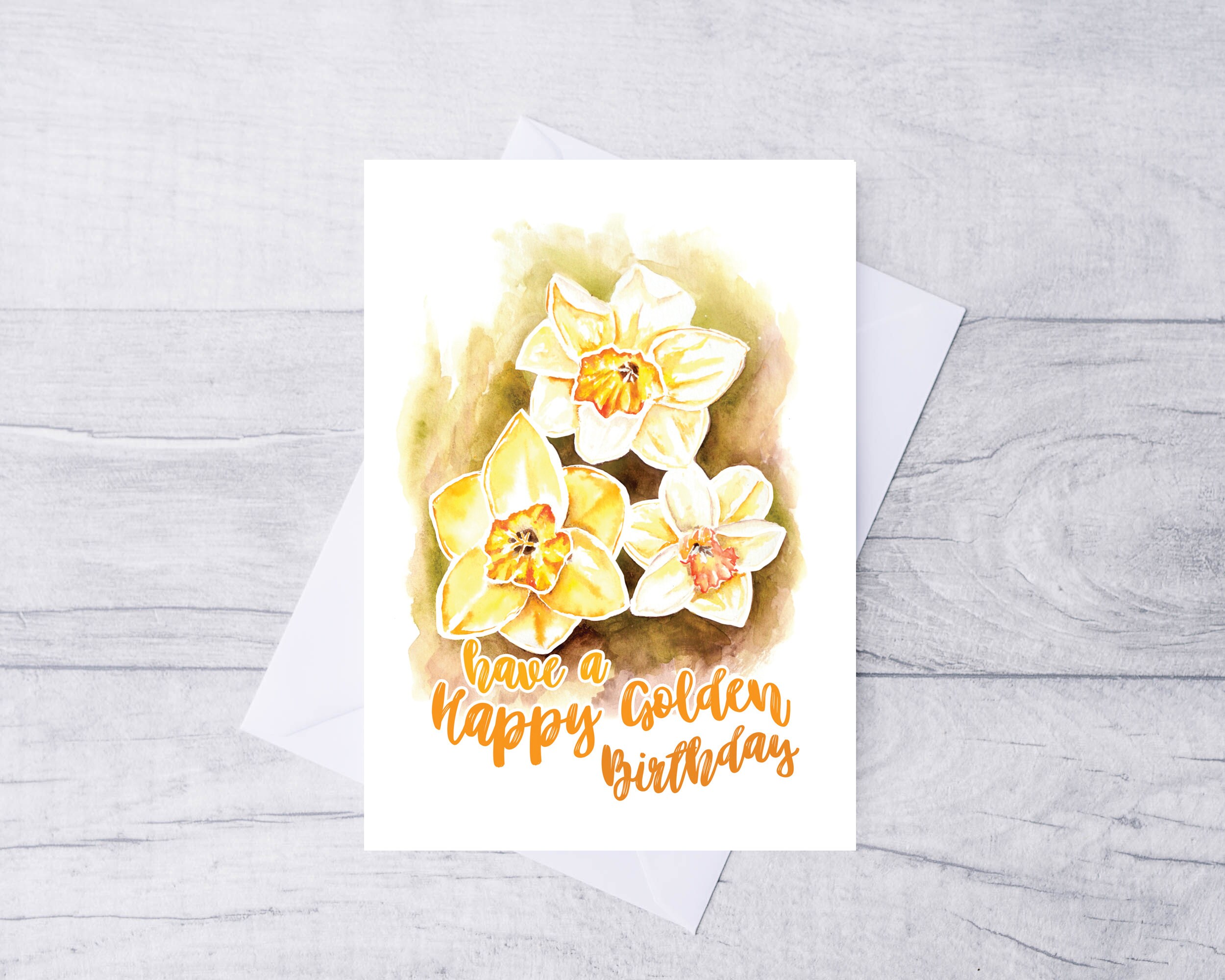 March Birthday Card March Birth Month Flower Card | Daffodil Card ...