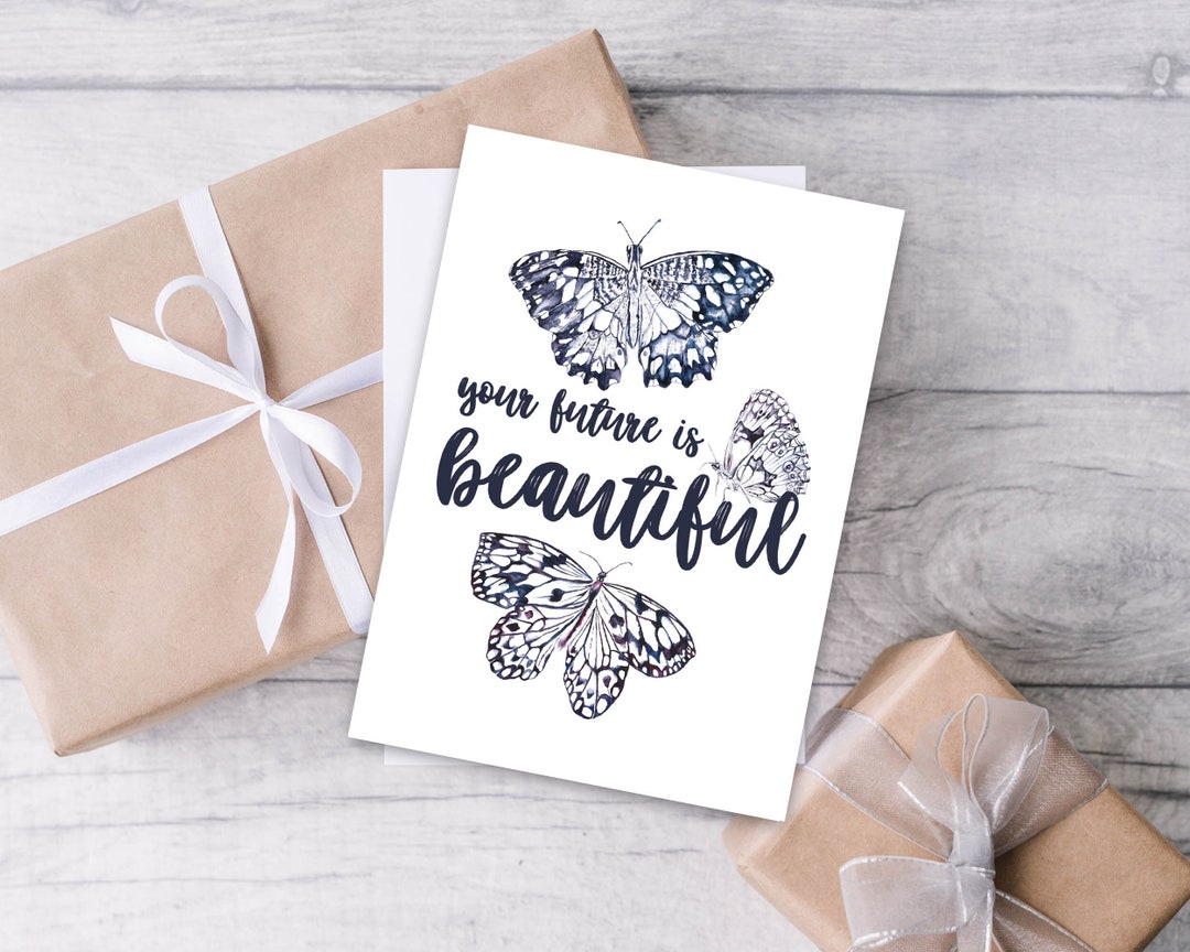 Black and White Monarch Greeting Card Monarch Note Card Set A7 or A2 ...