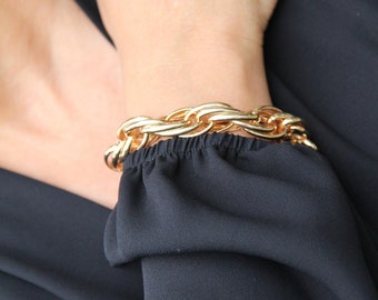 Bulky Gold Bracelet - Etsy