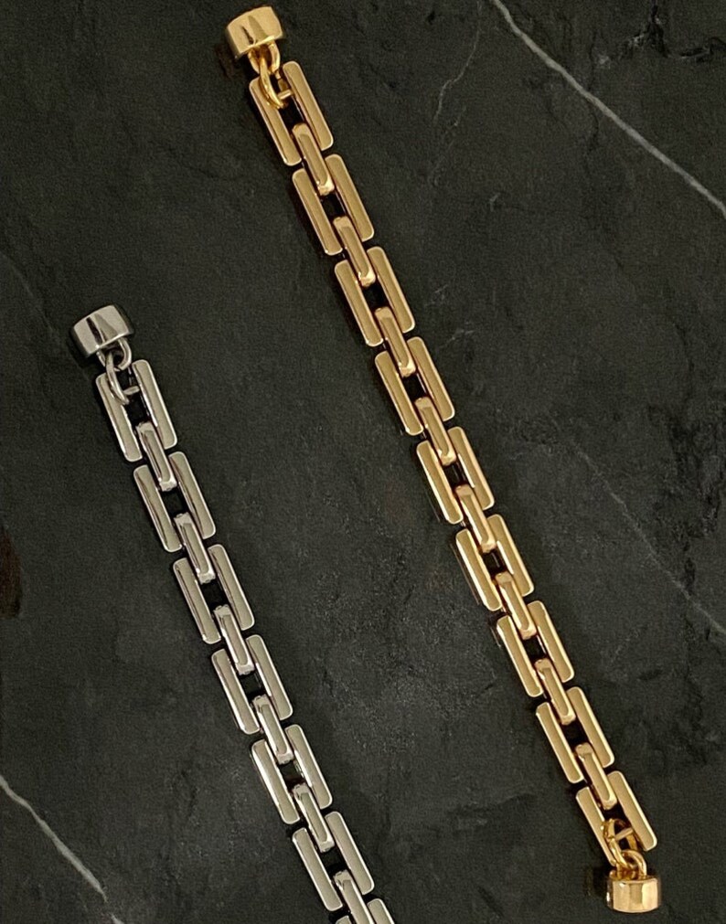 Modern Large Watch Link Bracelet With Magnetic Clasp - Etsy