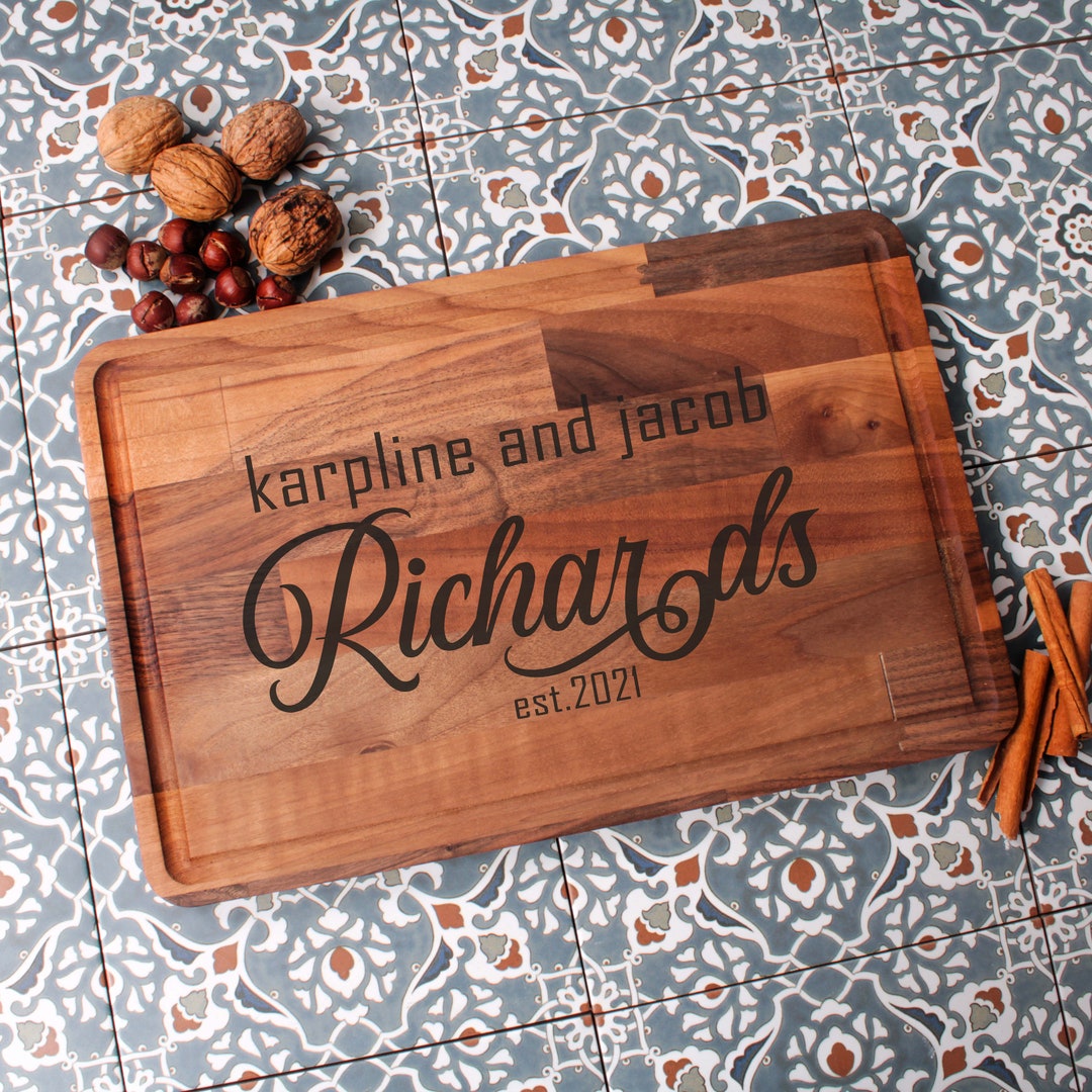 Custom Serving Board, Walnut Cutting Board, Engraved Board, Wedding ...