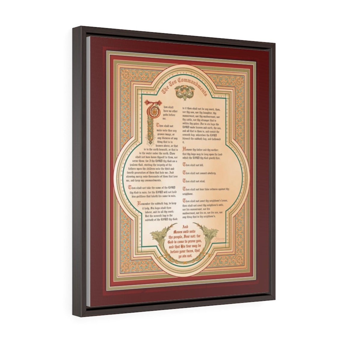 The Ten Commandments Framed Canvas Christian Canvas Art 10 Commandments ...