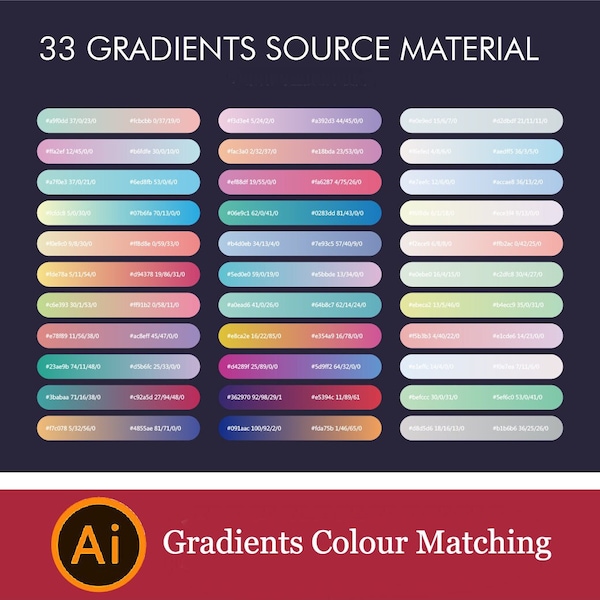 Adobe Illustrator Color Swatches - Etsy