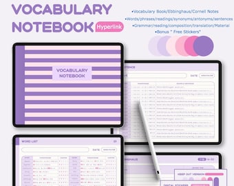 Purple Language Learning Digital Planner: Vocabulary & Grammar (PDF ...