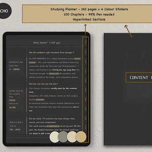Digital Student Planner With Hyper Linked Tabs Colour Stickers | Etsy