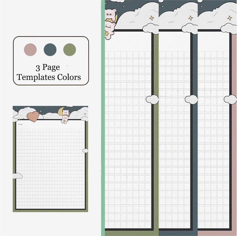 Cute Digital Note Taking Templates Digital Notebook Page - Etsy