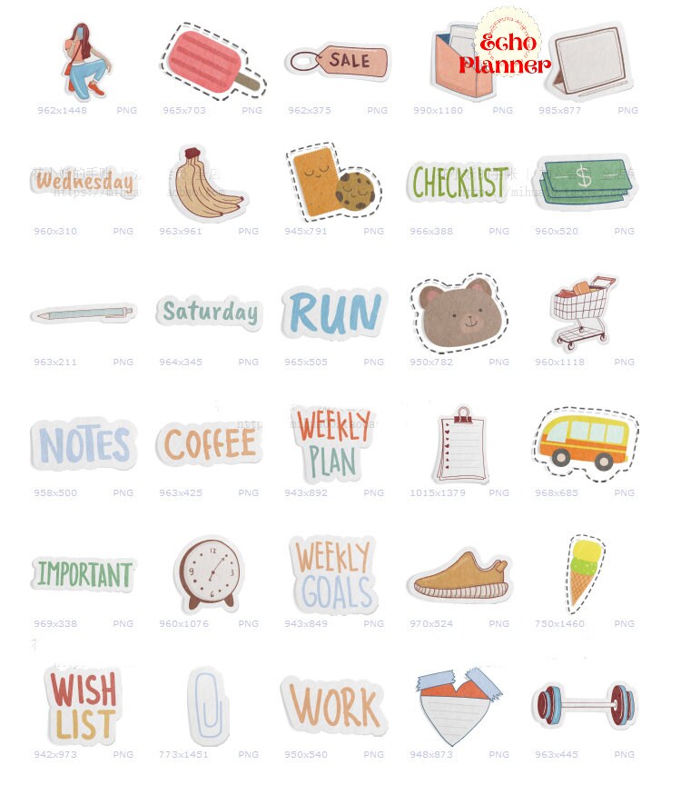 Daily Life Cute Digital Stickers for Digital Planner Goodnotes ...