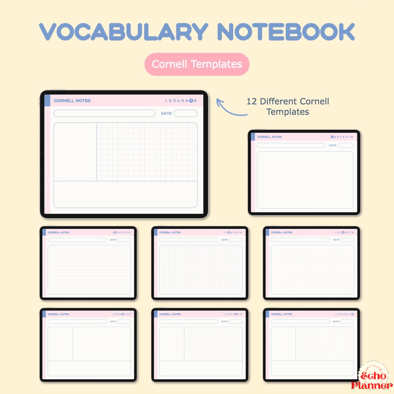 Language Learning Planner and Notebook Grammar Digital Notebook ...