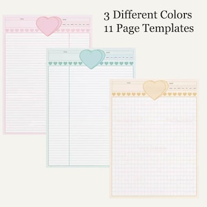 Cute Digital Page Templates for Note-taking Apps | Printable Notepaper ...