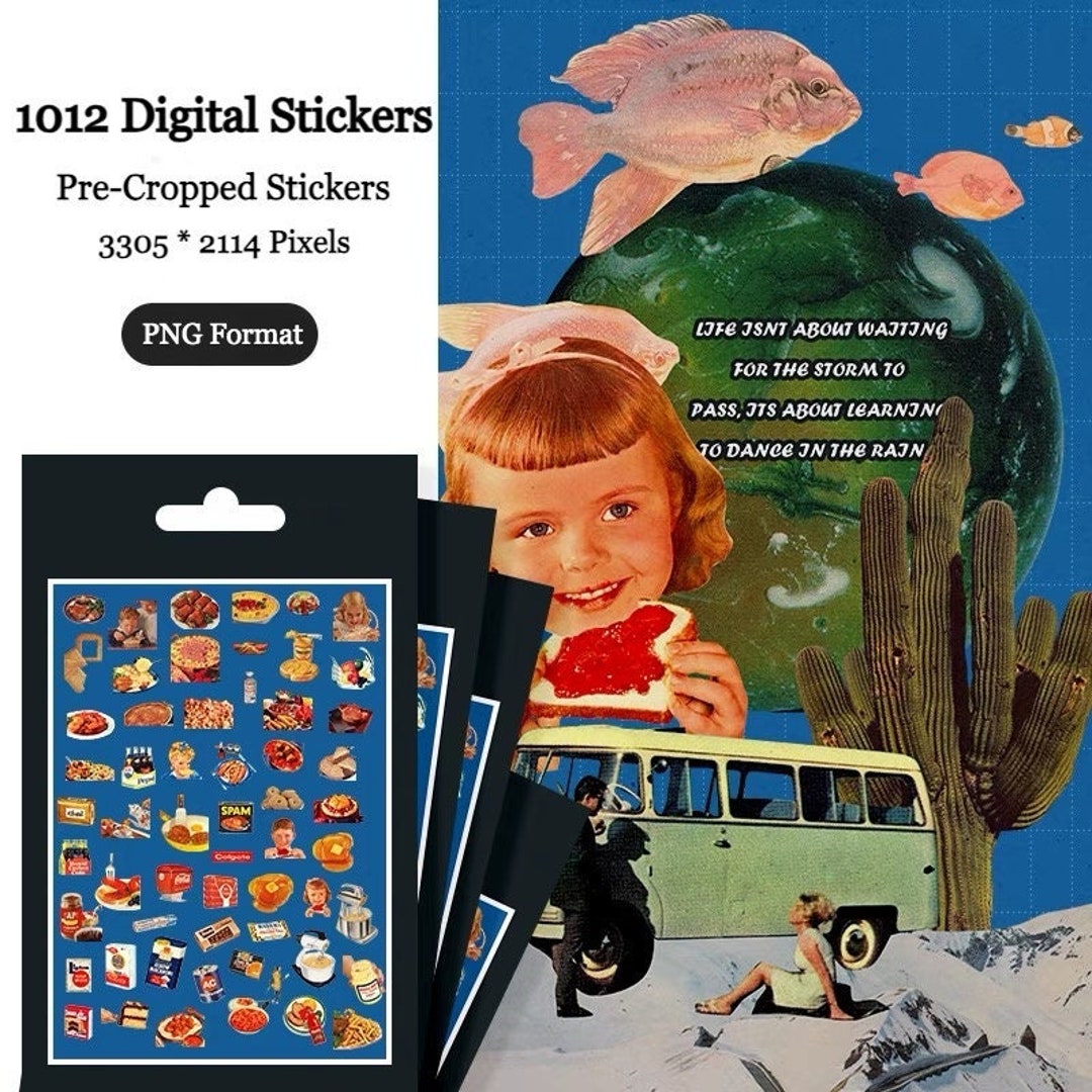 1012 Digital Stickers in PNG Format Vintage Digital Stickers - Etsy