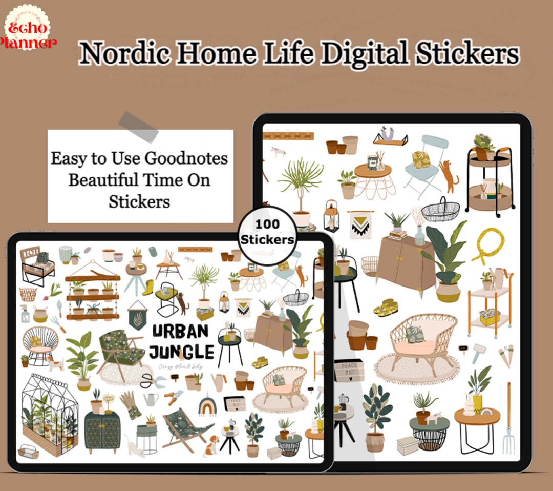Cute Bohemian Digital Stickers | Decorative Sticker Set | Goodnotes ...