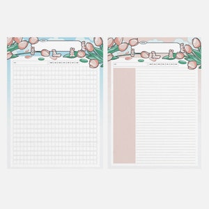 Colourful Floral Digital Note Paper Templates | Digital Cornell Notes ...