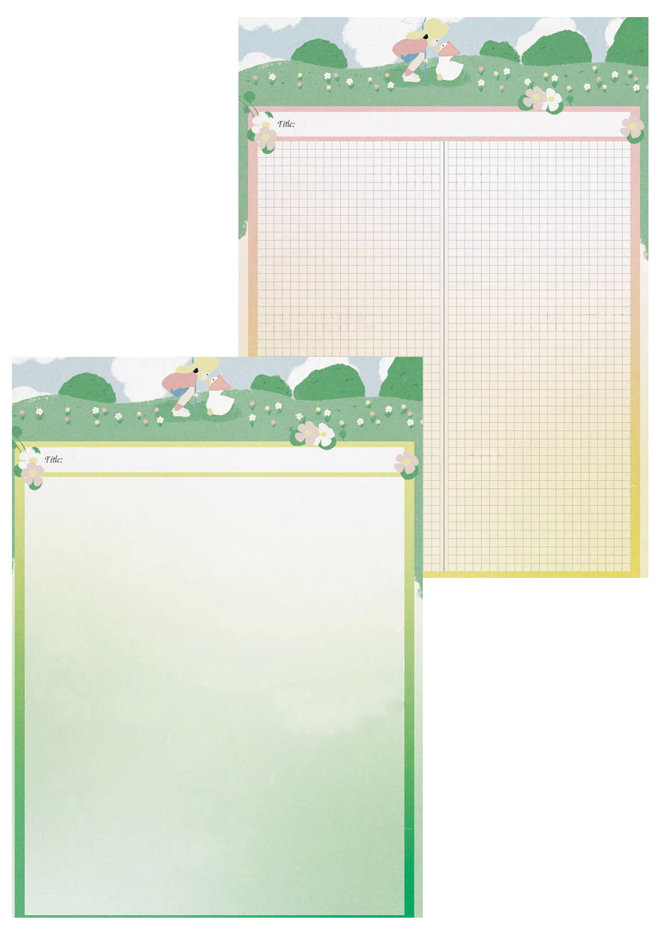 Cute Note Paper Templates | Cartoon Notebook Page Templates | iPad ...