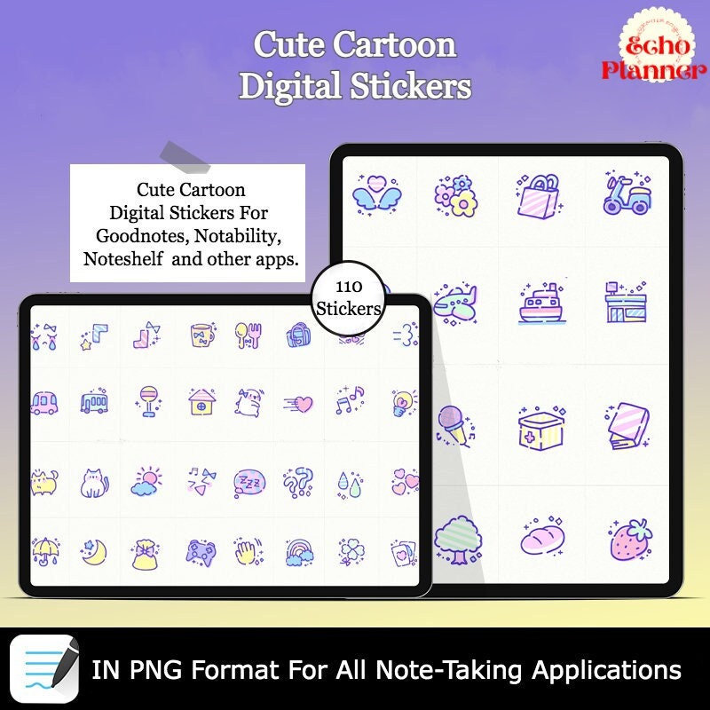 Cute Cartoon Daily Digital Stickers | Goodnotes Digital Sticker | Cute ...
