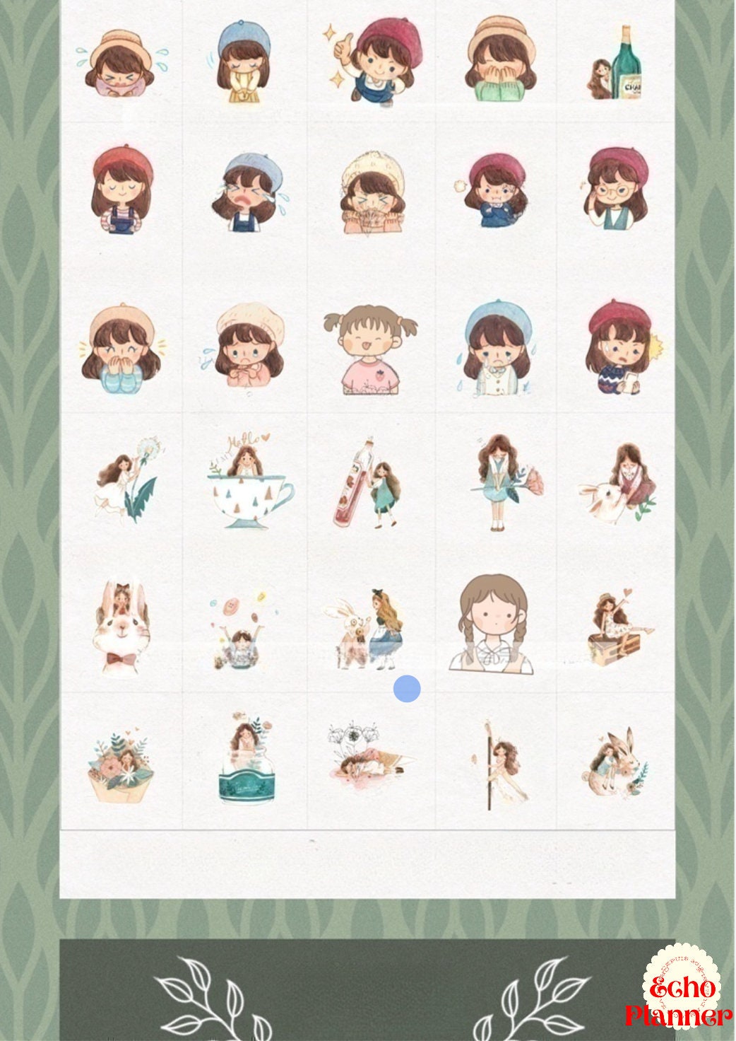 Cute Cartoon Girl Digital Stickers Pack Notability Goodnotes - Etsy