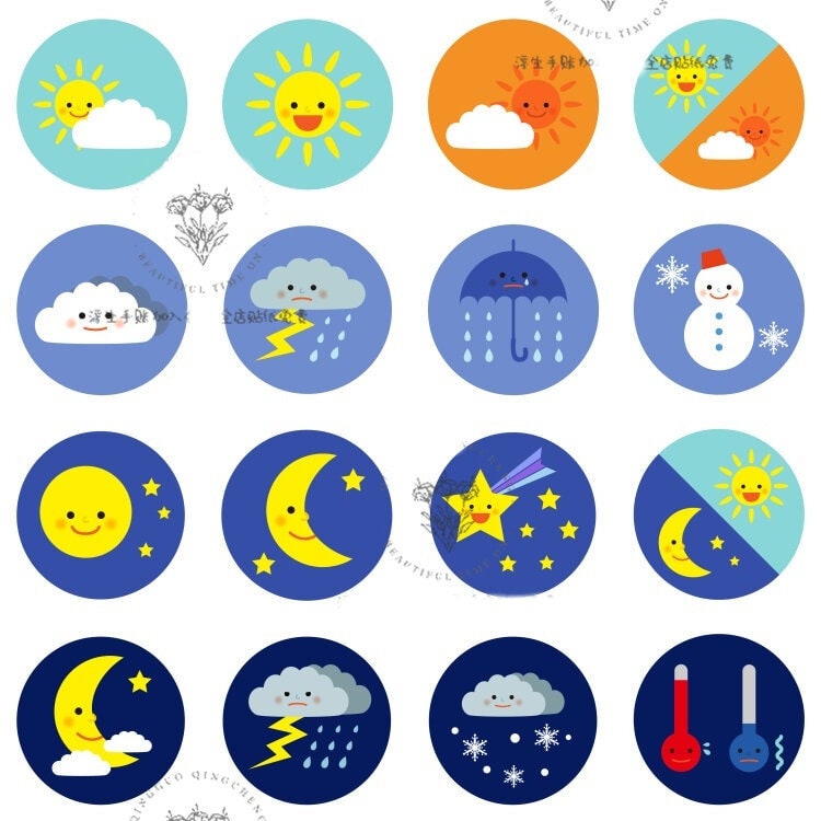 Cute Goodnotes Weather Stickers for Ipad Png Format Digital - Etsy