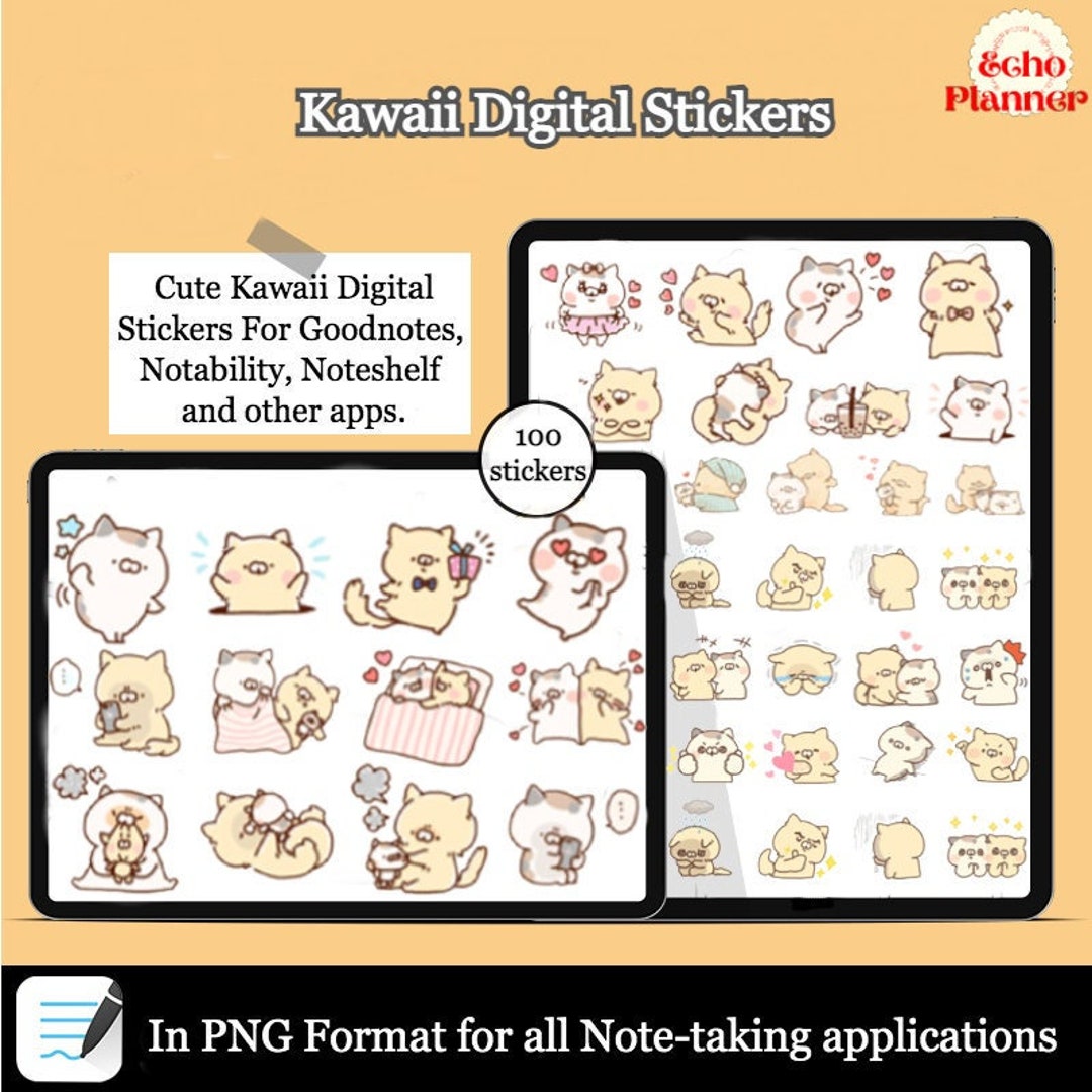Cute Kawaii Digital Stickers for Digital Plannersplanner Digital ...