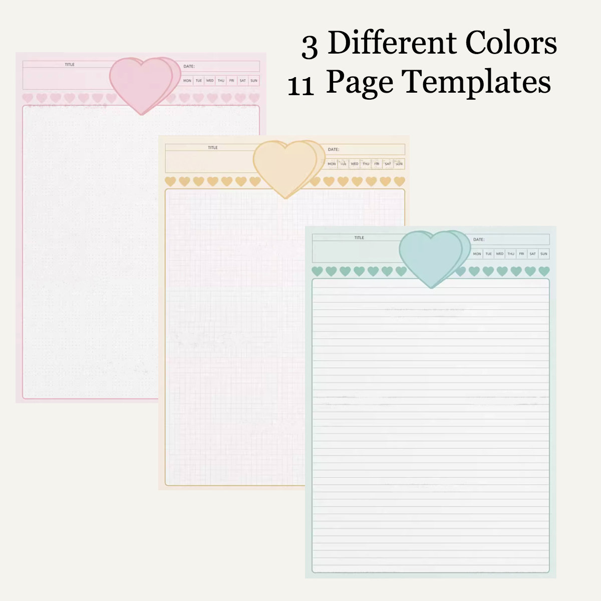 Cute Digital Page Templates for Note-taking Apps | Printable Notepaper ...