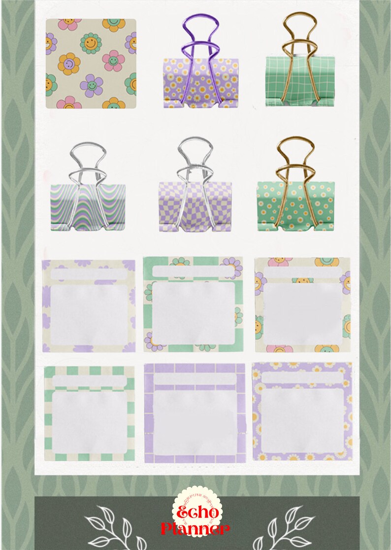 Sticky Notes & Paper Clips Digital Stickers Binder Paper - Etsy