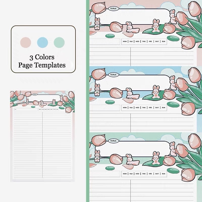 Colourful Floral Digital Note Paper Templates | Digital Cornell Notes ...