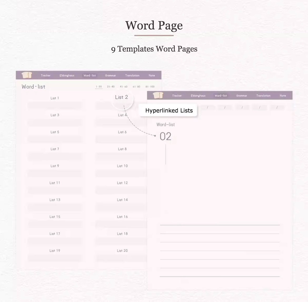Vocabulary & Grammar Digital Notebook With Digital Stickers and Word ...