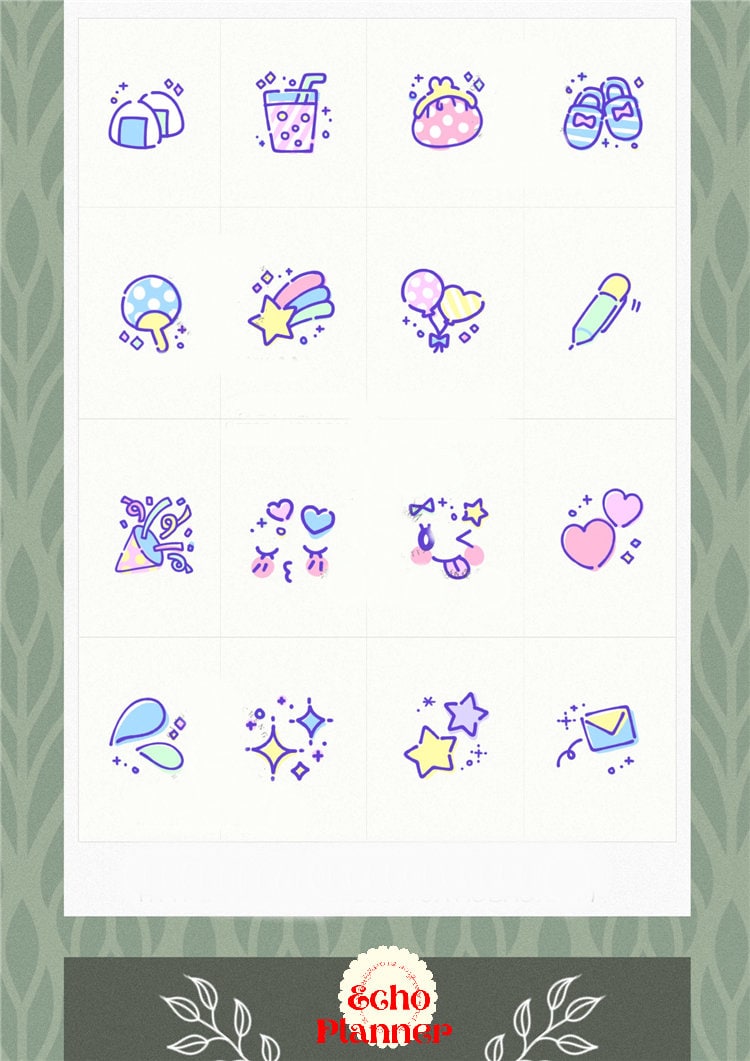 Cute Cartoon Daily Digital Stickers Goodnotes Digital - Etsy