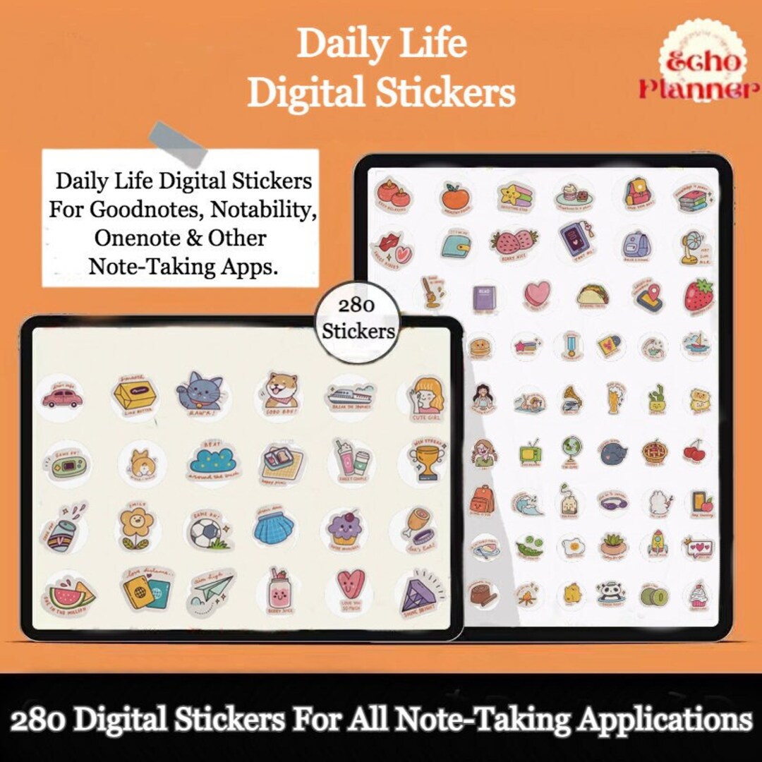 Daily Life Digital Stickers | Digital Daytimer Pre-cropped Stickers ...