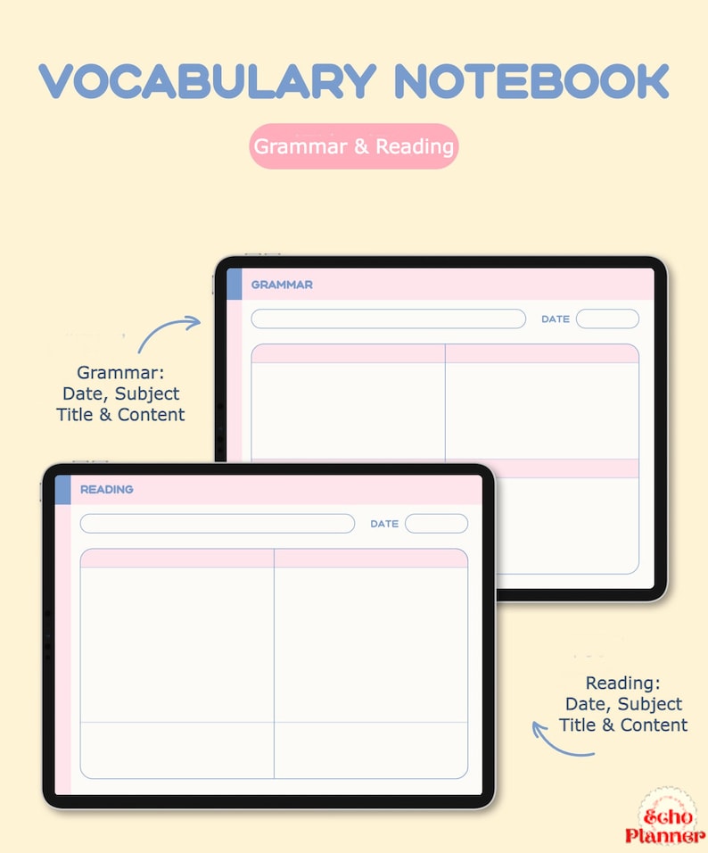 Language Learning Planner and Notebook Grammar Digital - Etsy