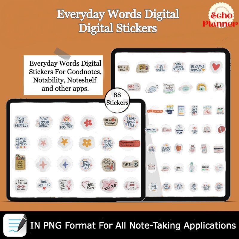 Everyday Life Digital Stickers for Digital Planner Health Goodnotes ...
