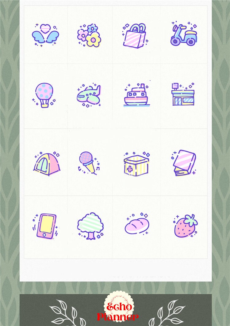 Cute Cartoon Daily Digital Stickers Goodnotes Digital - Etsy