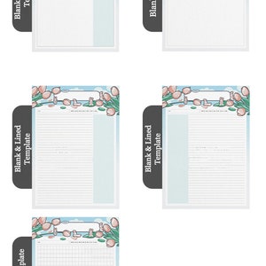 Colourful Floral Digital Note Paper Templates | Digital Cornell Notes ...