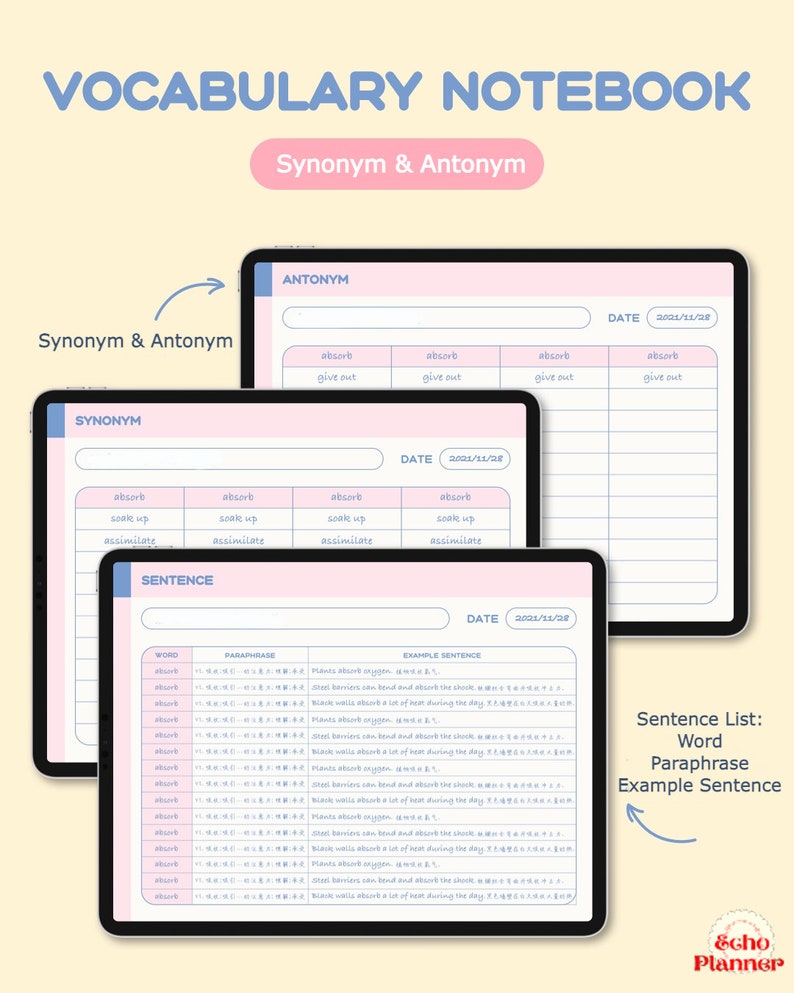 Language Learning Planner and Notebook Grammar Digital - Etsy